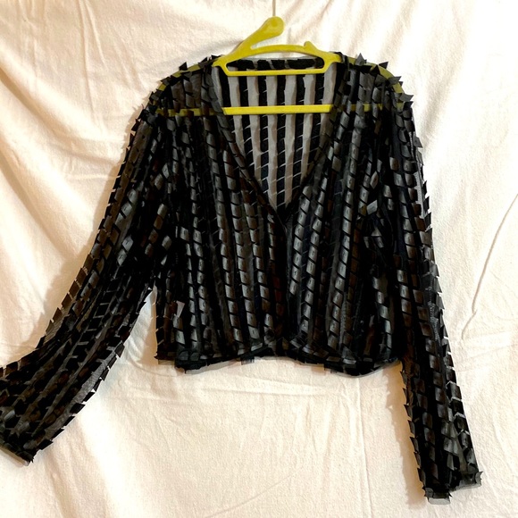 Jackets & Coats | Sheer And Vegan Leather Jacket | Poshmark